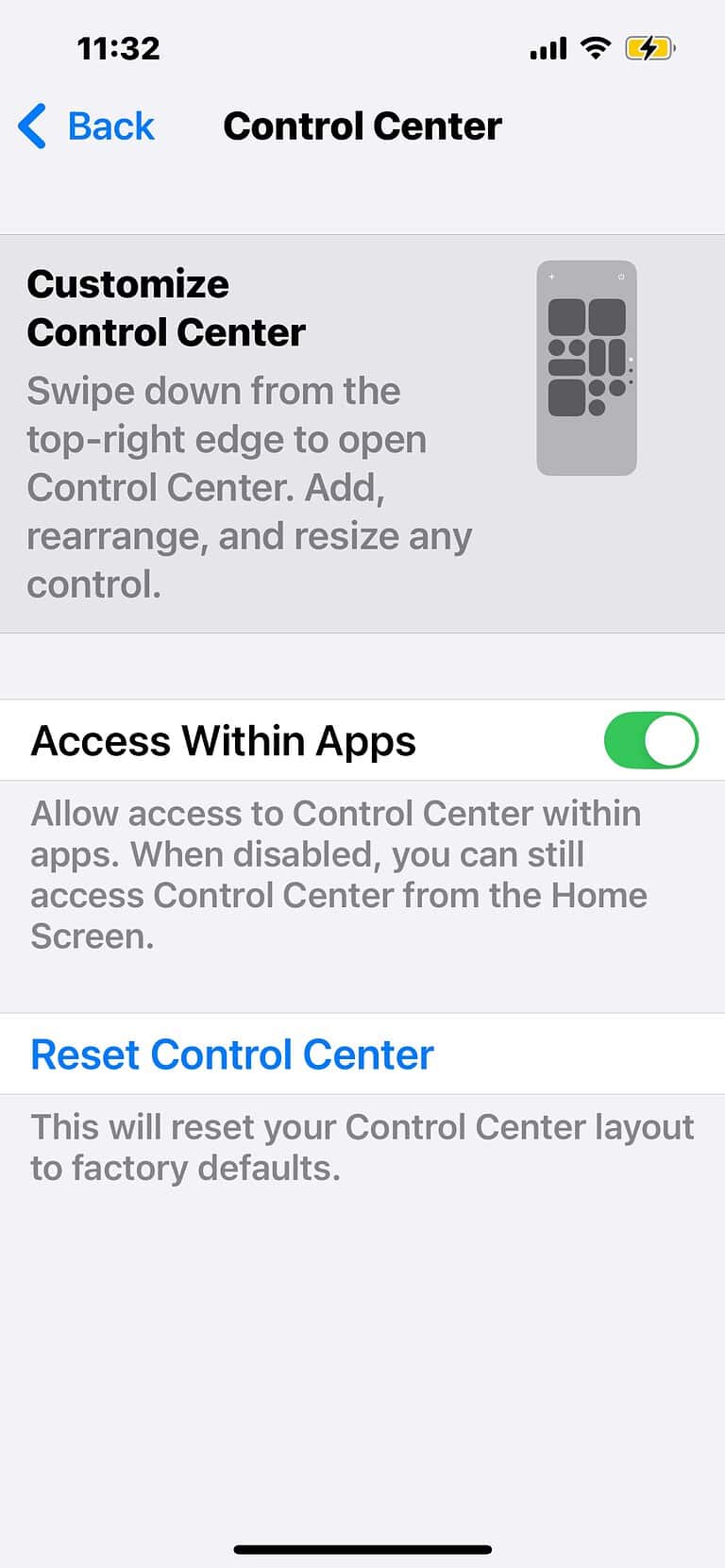 How To Restore the Control Center to Its Factory Default Layout - The ...