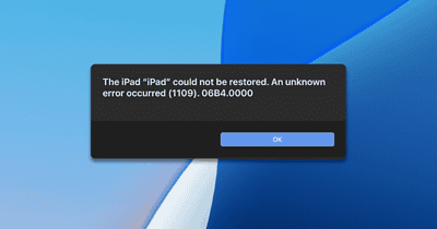 Réparez le code d'erreur 1109 de restauration sur iPhone ou iPad de 4 ...