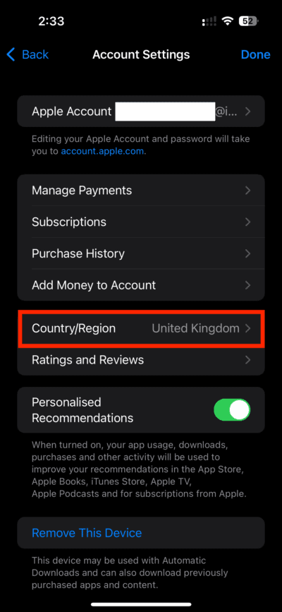 How to Change Your Country/Region on Your Apple ID Account