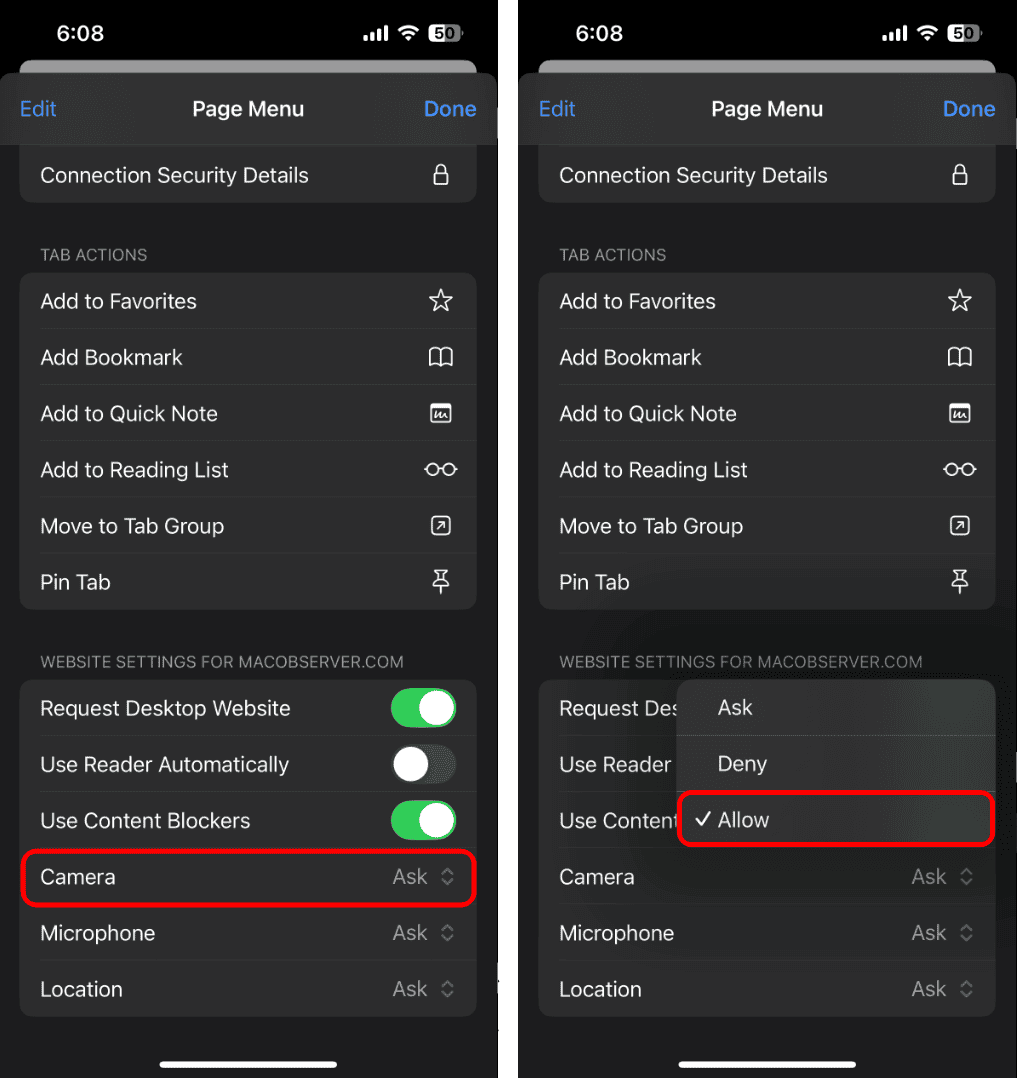 How to Enable the Webcam in Safari on iOS and iPadOS [2025] - The Mac Observer