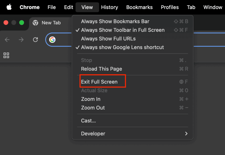 How To Exit Full Screen on Mac