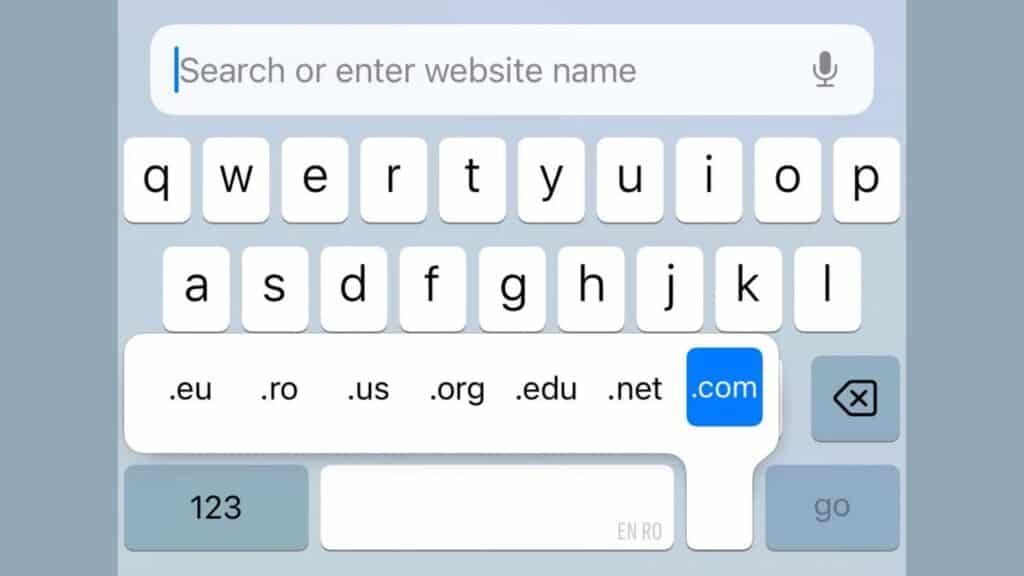 A Hidden iOS Shortcut: Holding the Period Key Reveals Domain Extensions