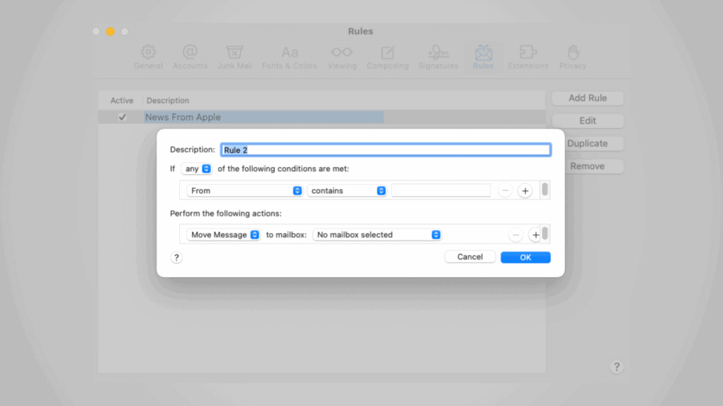 How to Create Out of Office Auto Email Replies with Apple Mail