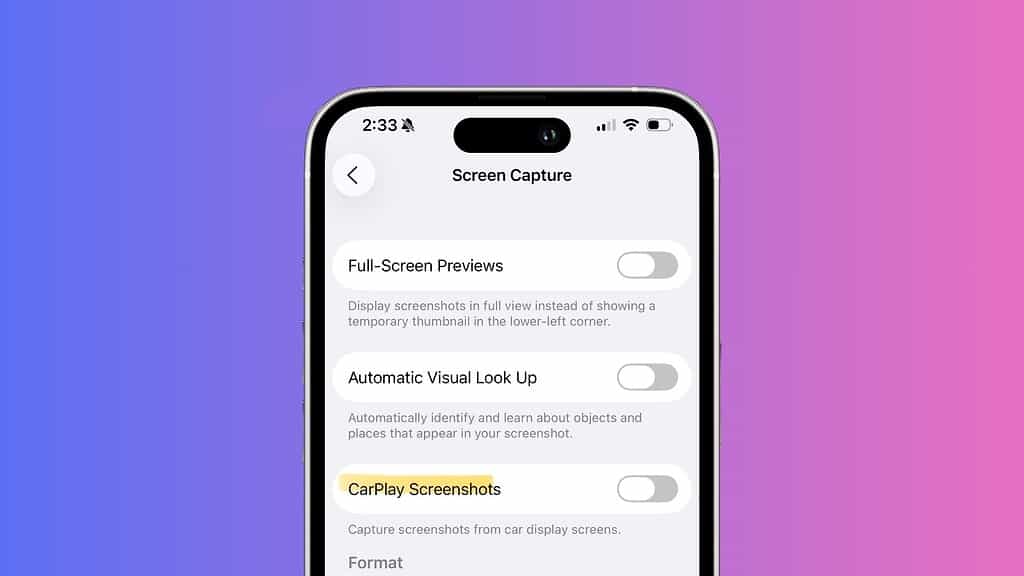 Apple Finally Adds CarPlay Screenshot Option to iOS 26