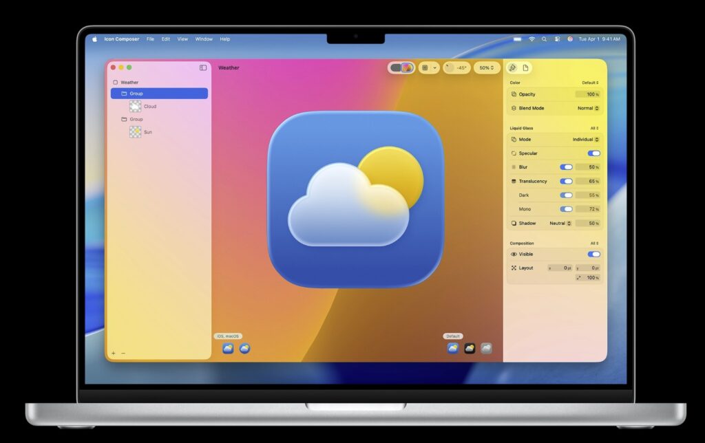 Apple Icon Composer: Anwendung