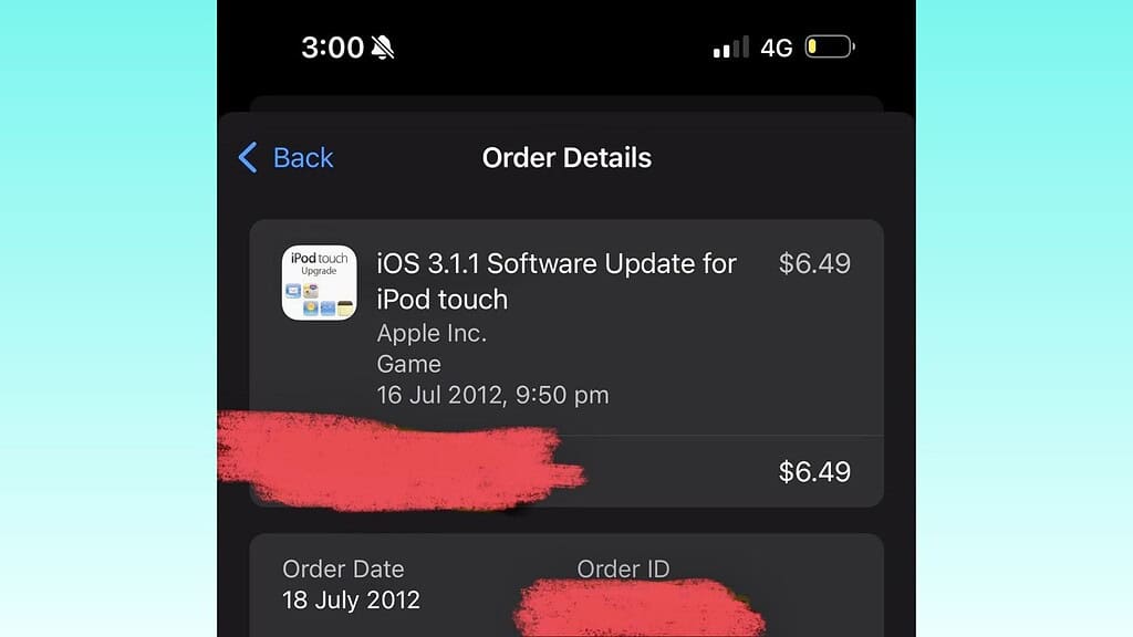 A 2012 receipt reveals Apple once used to charge for iOS updates