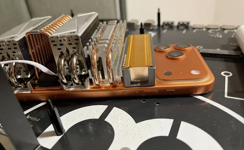 Modder Bolts PC Cooler to iPhone 17 Pro Max - It Works