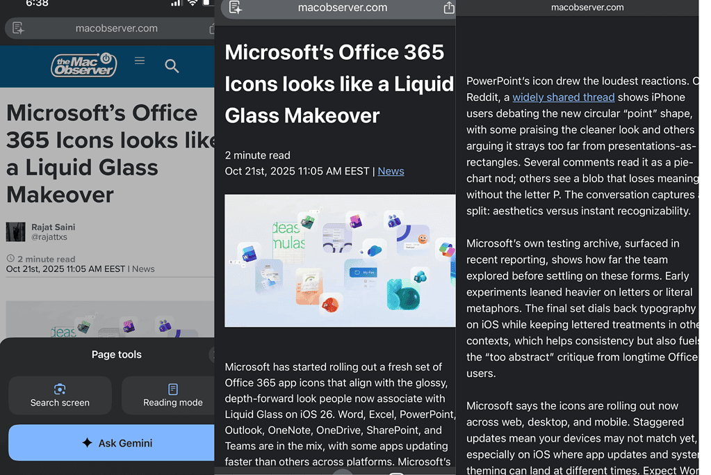 Chrome for iOS quietly revives Reader Mode with a slick new animation