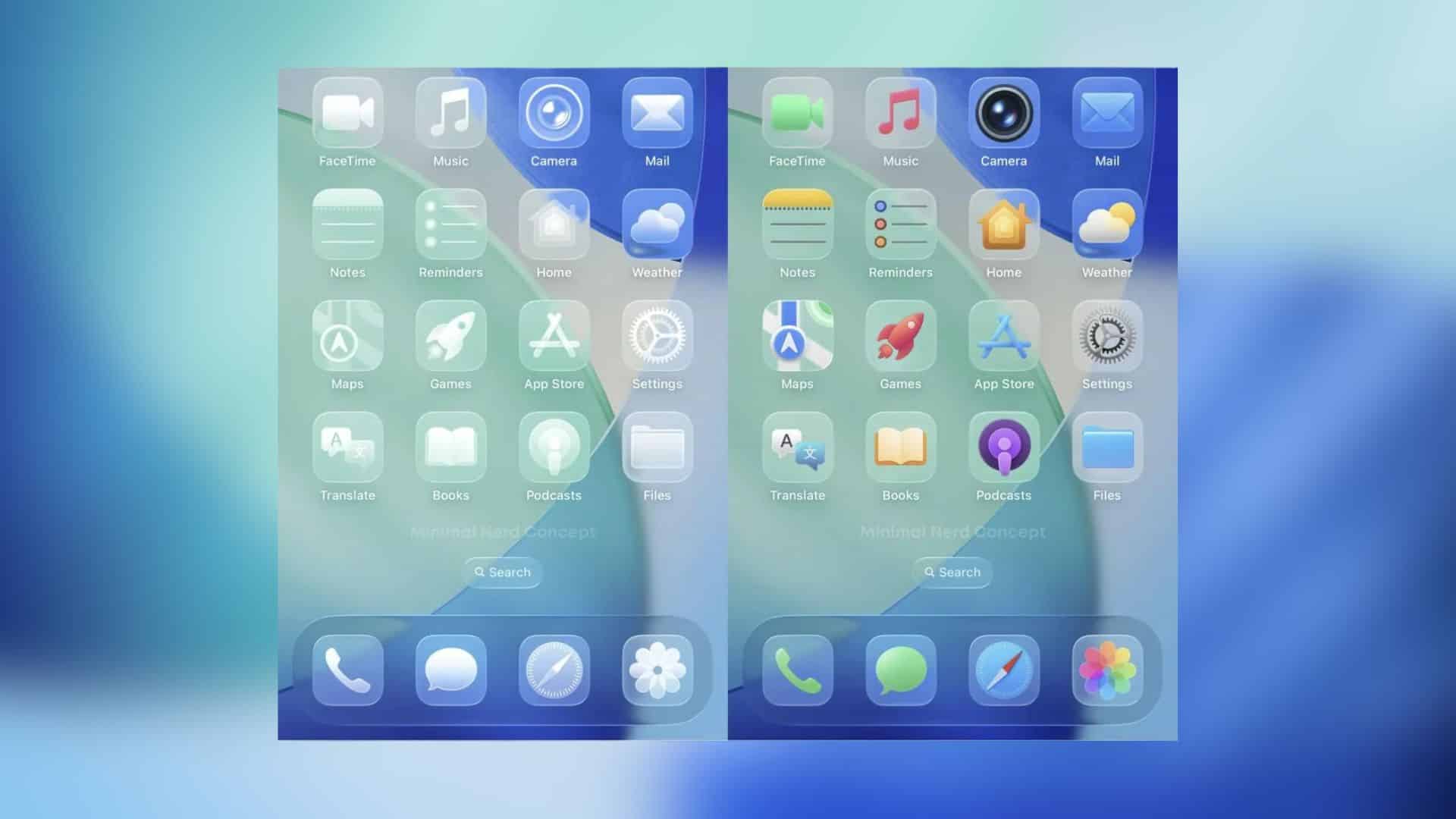 iPhone users ask Apple to add clear-colored icons in iOS 26