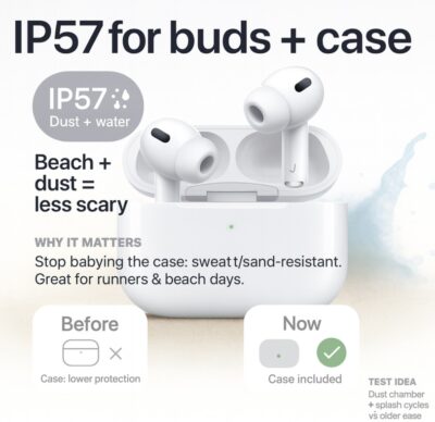 Did you know? AirPods Pro 3 are IP57 — and the case is too