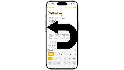 How to Use the Undo Feature in Apple Notes
