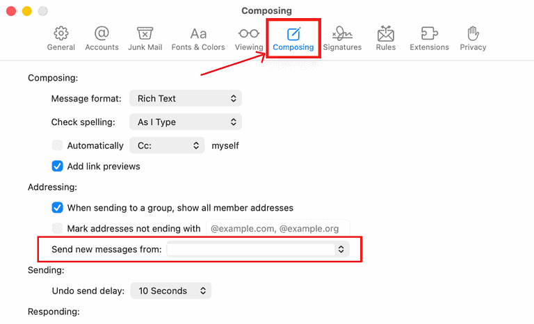How to Set the Default Send Account in Apple Mail