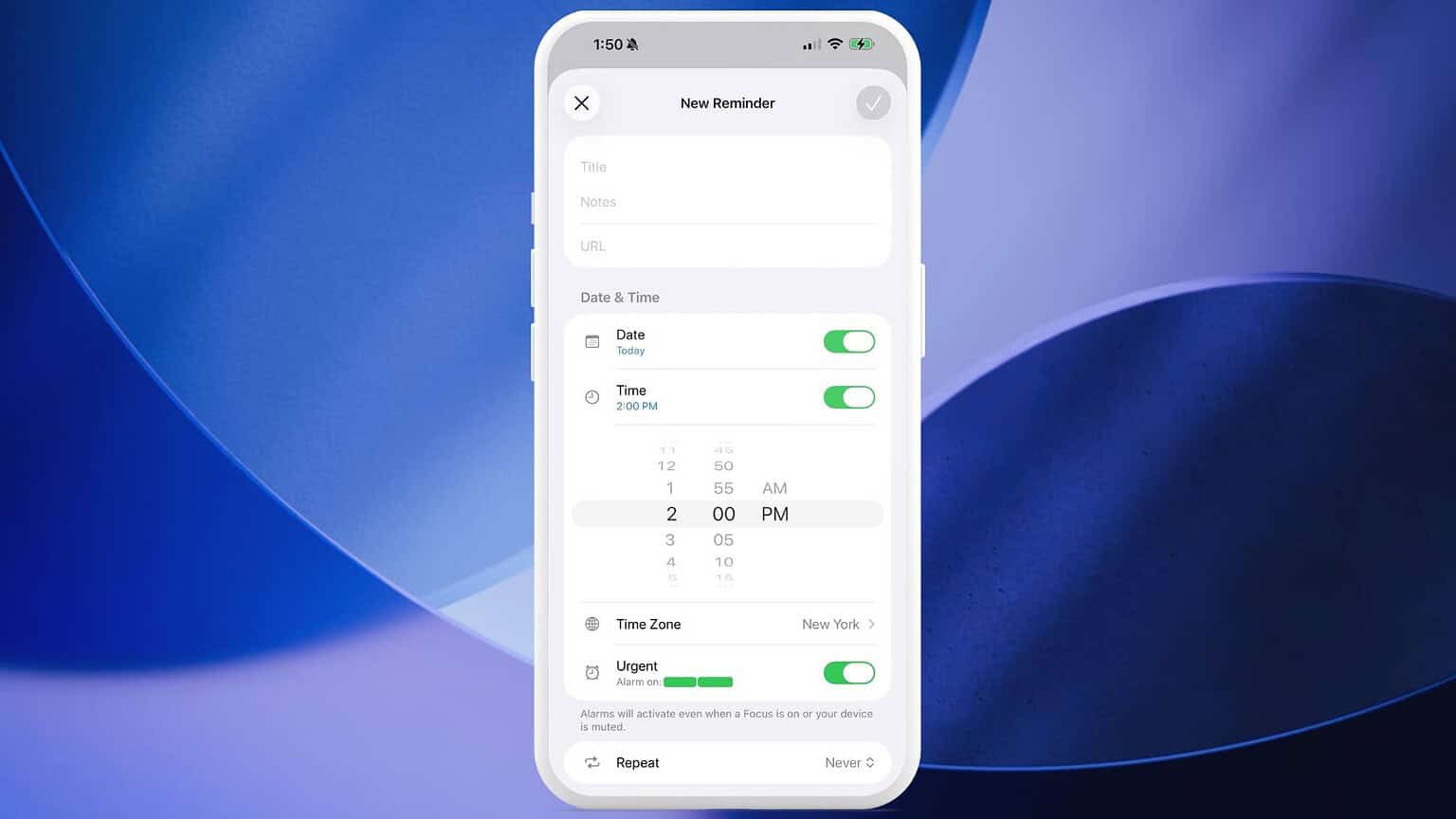 iOS 26.2 lets you set real alarms and timers from Reminders