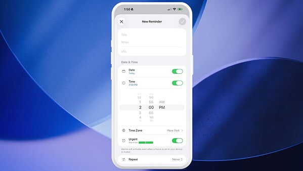 iOS 26.2 lets you set real alarms and timers from Reminders