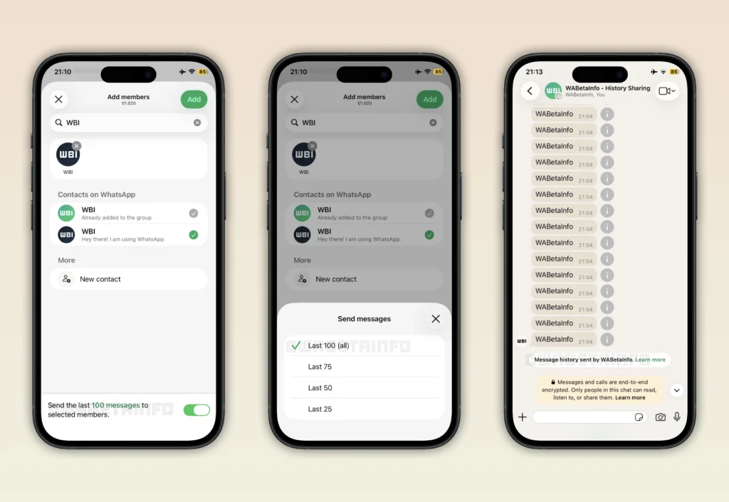 WhatsApp Tests Chat History Sharing for New Group Members