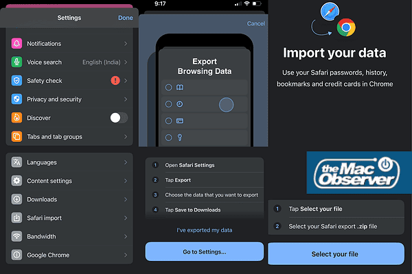 Chrome on iPhone adds guided Safari import