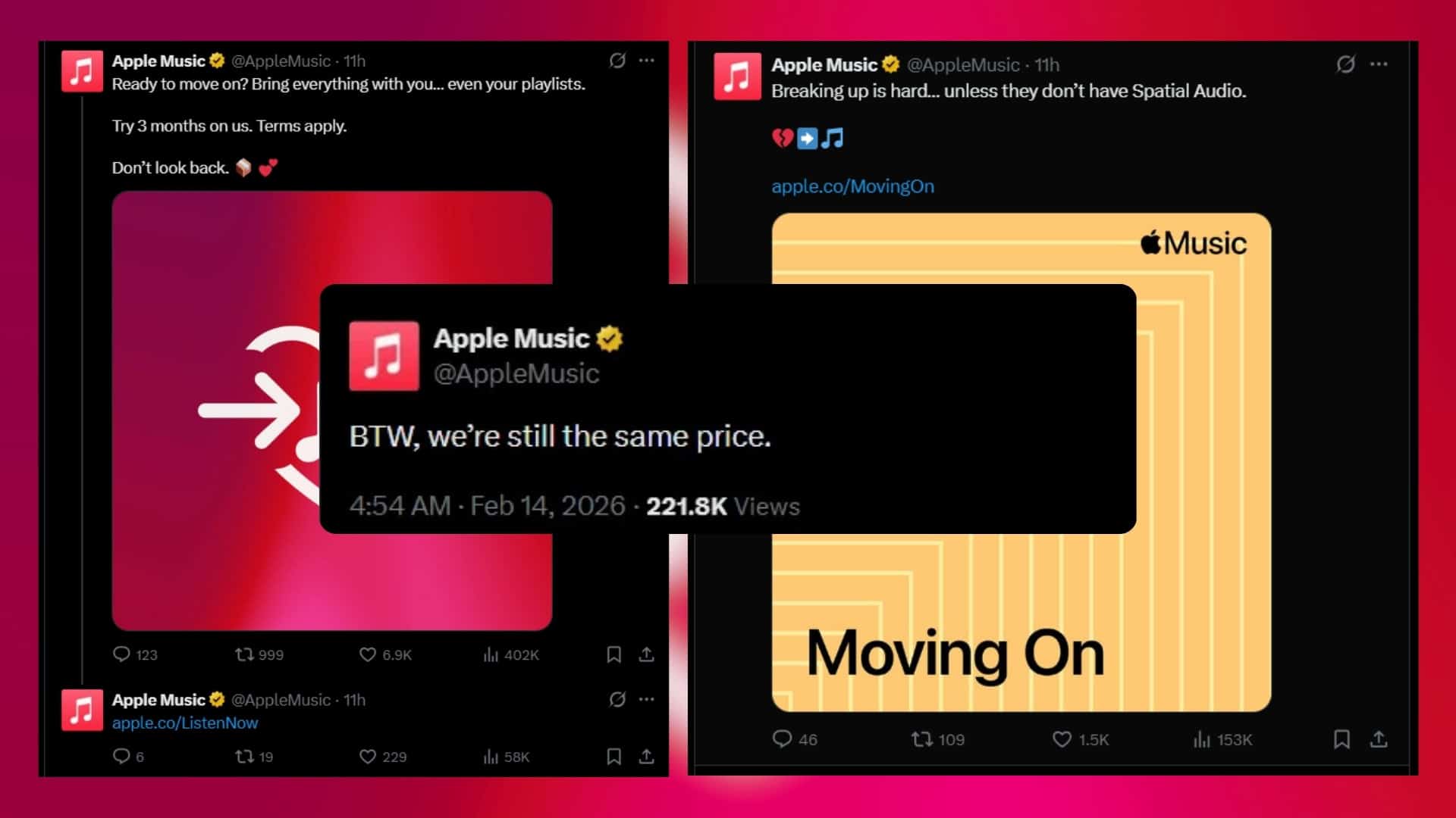 Apple Music Trolls Spotify Over Price Hike, Promotes 3 Month Free Trial