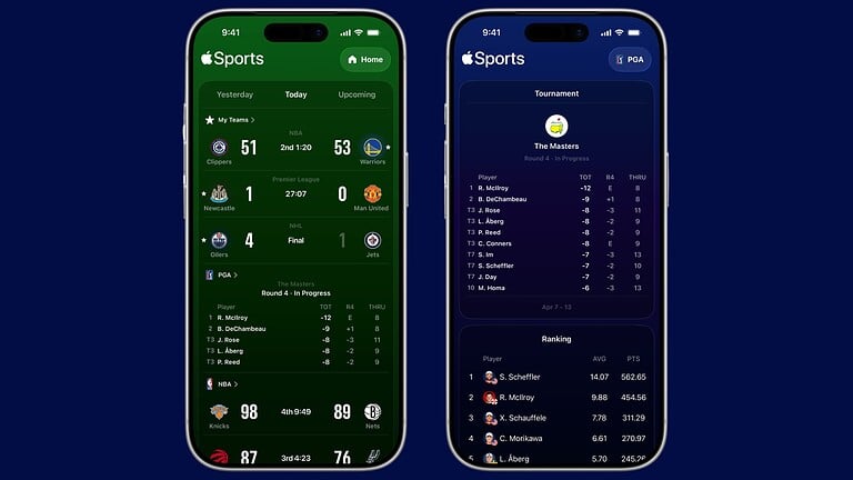 Apple Sports Adds Live PGA and LPGA Golf With Real Time Scores
