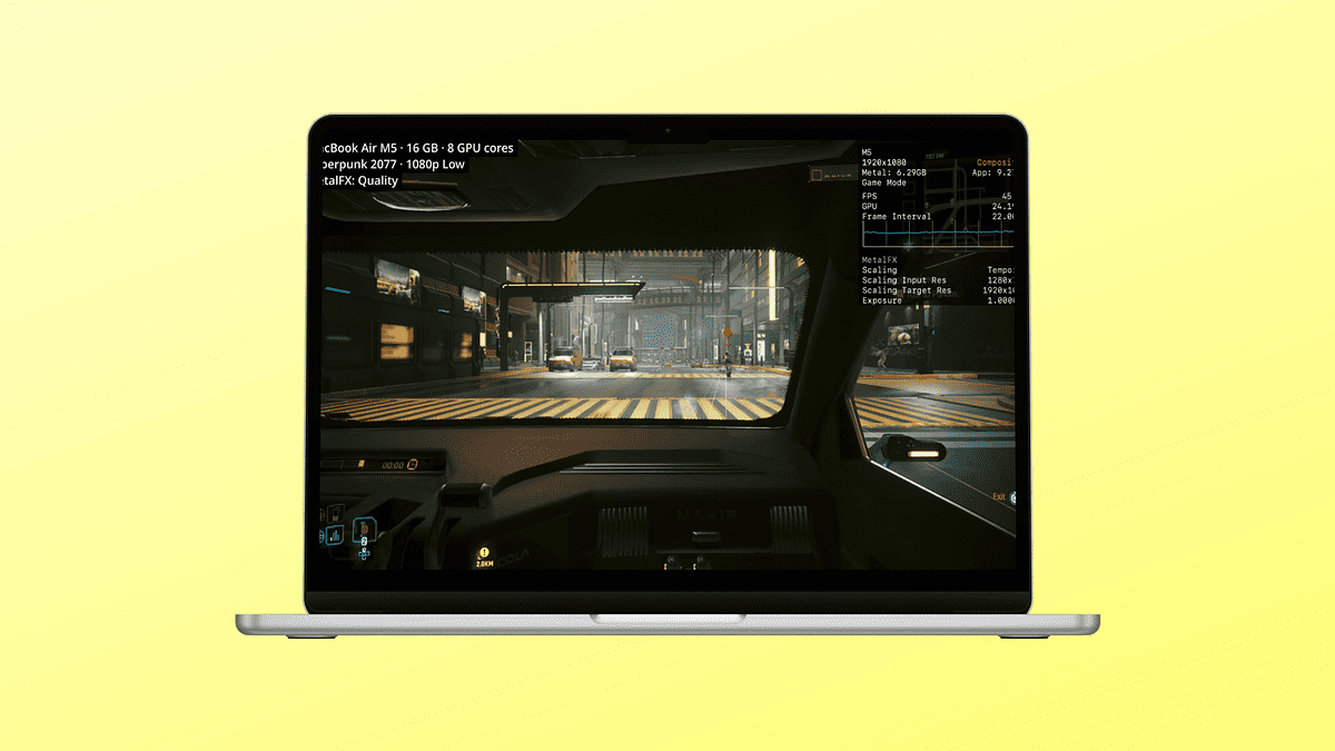 M5 MacBook Air Gaming Test: Benchmarks for Cyberpunk, GTA, and 10 More ...