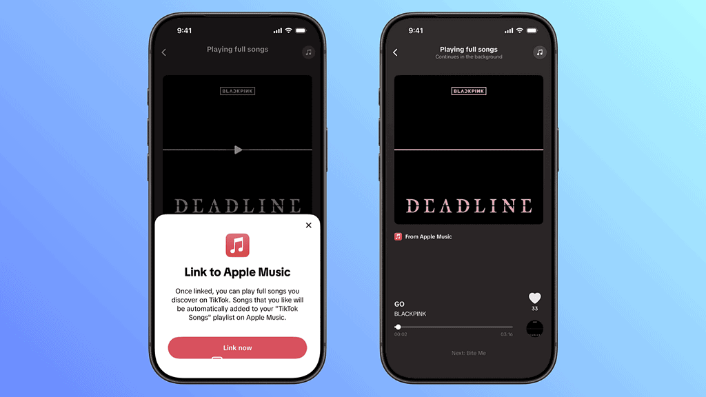 TikTok now lets Apple Music users play full songs inside the app