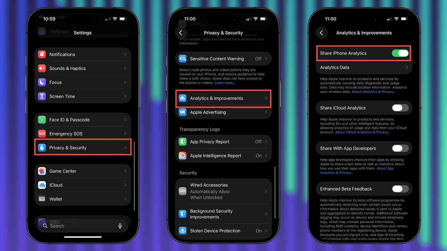 How to Turn Off Share iPhone Analytics in iOS 26